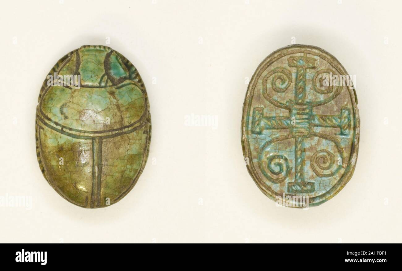 Ancient Egyptian. Scarab Cross Pattern. 1650 BC–1550 BC. Egypt. Glazed ...