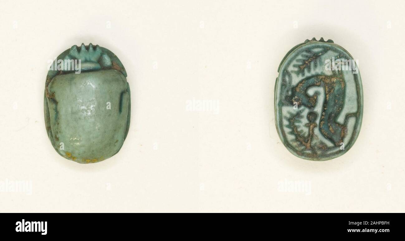 Ancient Egyptian. Scarab Antelope with Foliage (sw.t-plant) Motif. 1650 ...