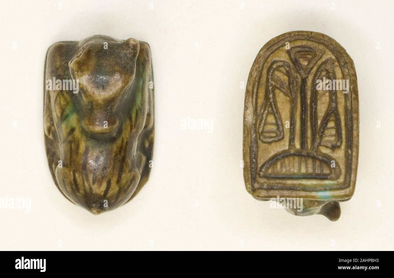 Ancient Egyptian. Scaraboid Calf ( ). 1550 BC–1069 BC. Egypt. Glazed ...