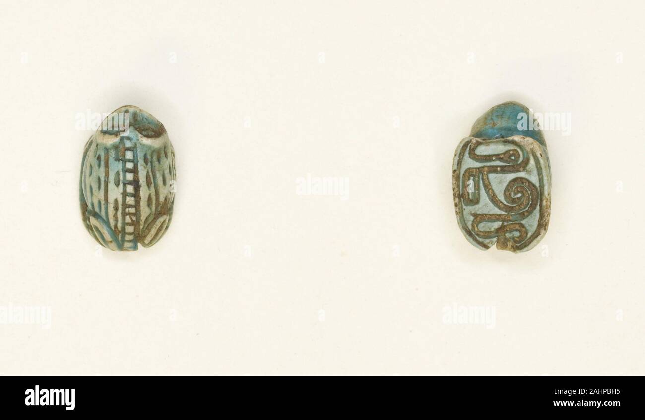 Ancient Egyptian. Scaraboid Frog. 1650 BC–1295 BC. Egypt. Glazed ...
