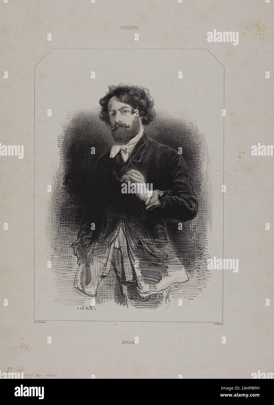 Paul Gavarni. Self-Portrait. 1842. France. Lithograph in black on cream ...