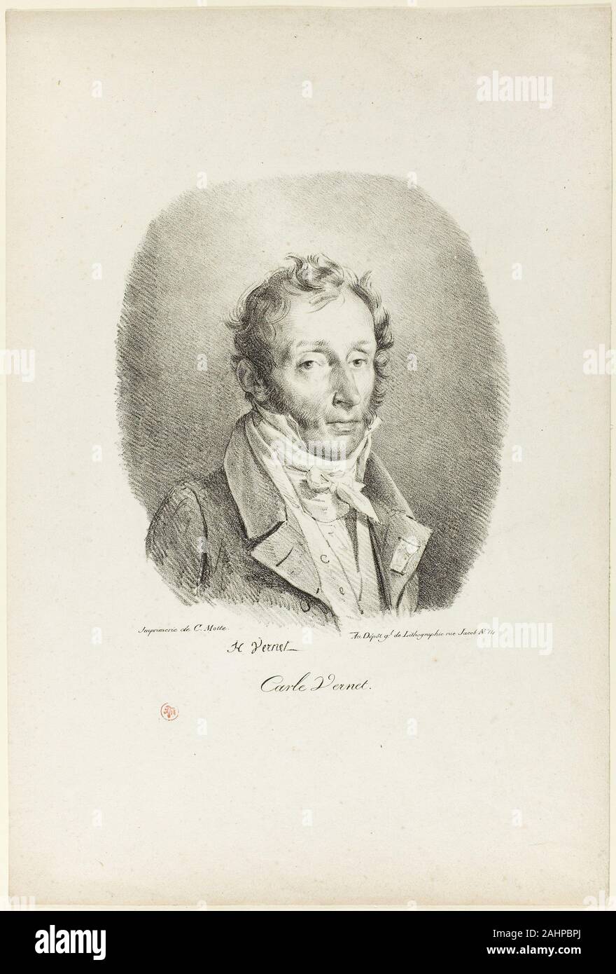 Horace Vernet. Portrait of Carle Vernet. 1817. France. Lithograph in ...