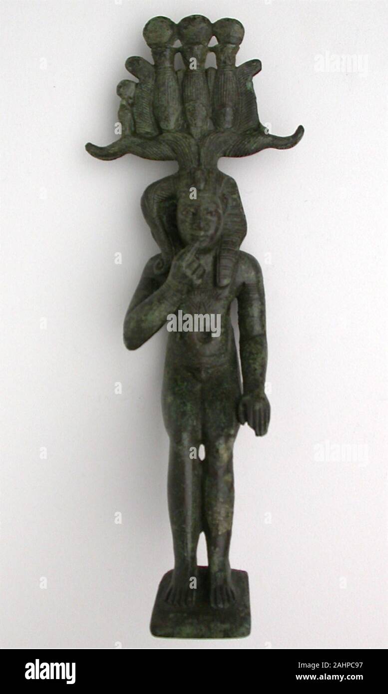 Ancient Egyptian. Statuette of the God Horus as a Child (Harpokrates ...