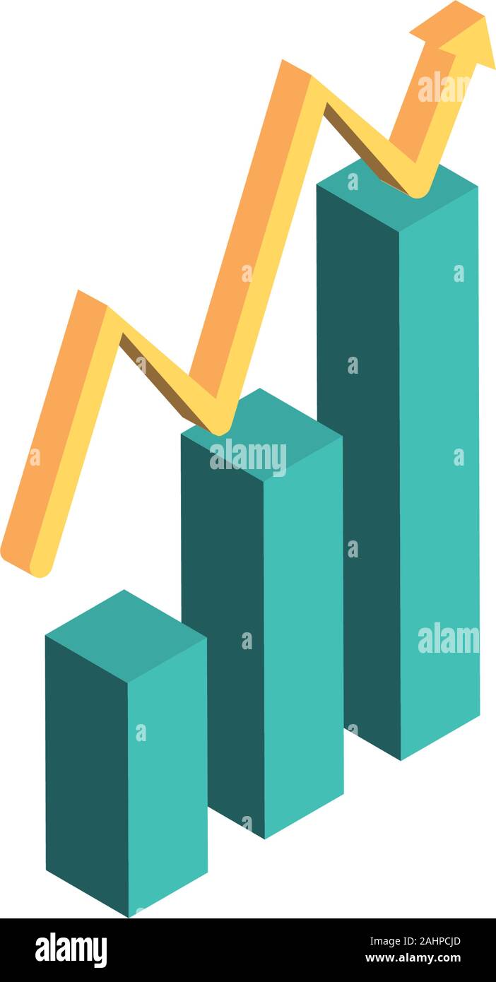 Increase arrow and bars design, workflow infographic data information business analytics and ...