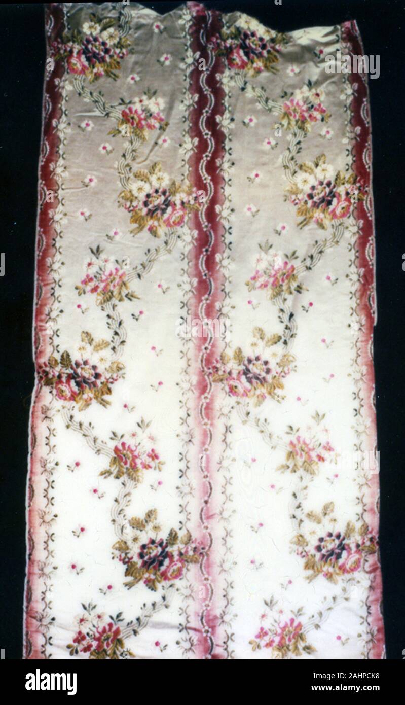 Panel. 1725–1775. England. Silk, satin weave with supplementary ...