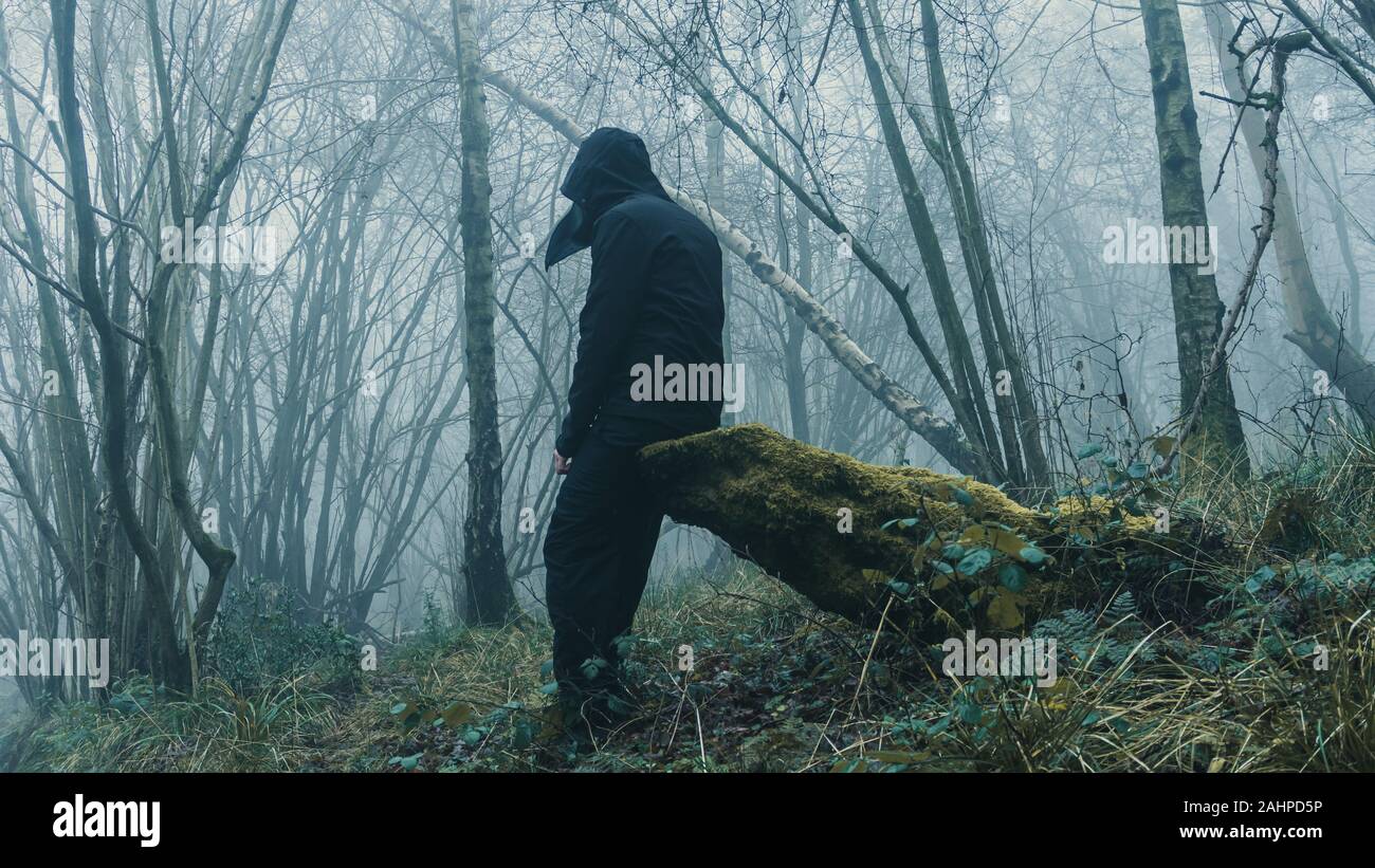 Hooded figure and woods hi-res stock photography and images - Alamy