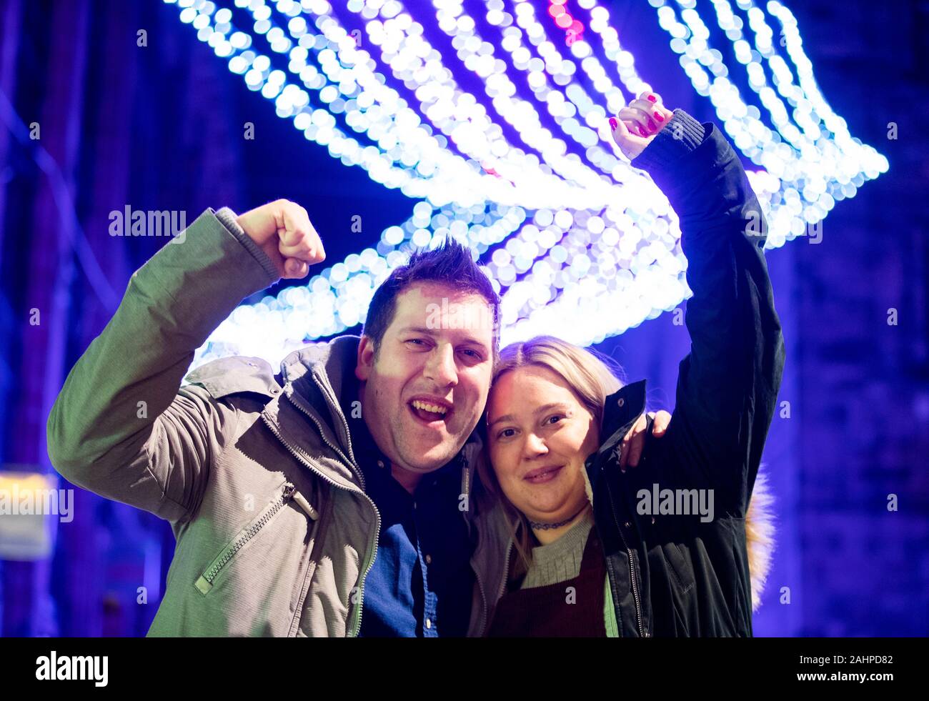 John Morgan and Jess Parr, from Nottingham, at the street party on ...