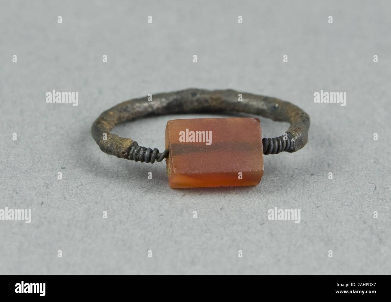 Ancient Egyptian. Ring. 1550 BC–656 BC. Egypt. Carnelian, silver (or ...
