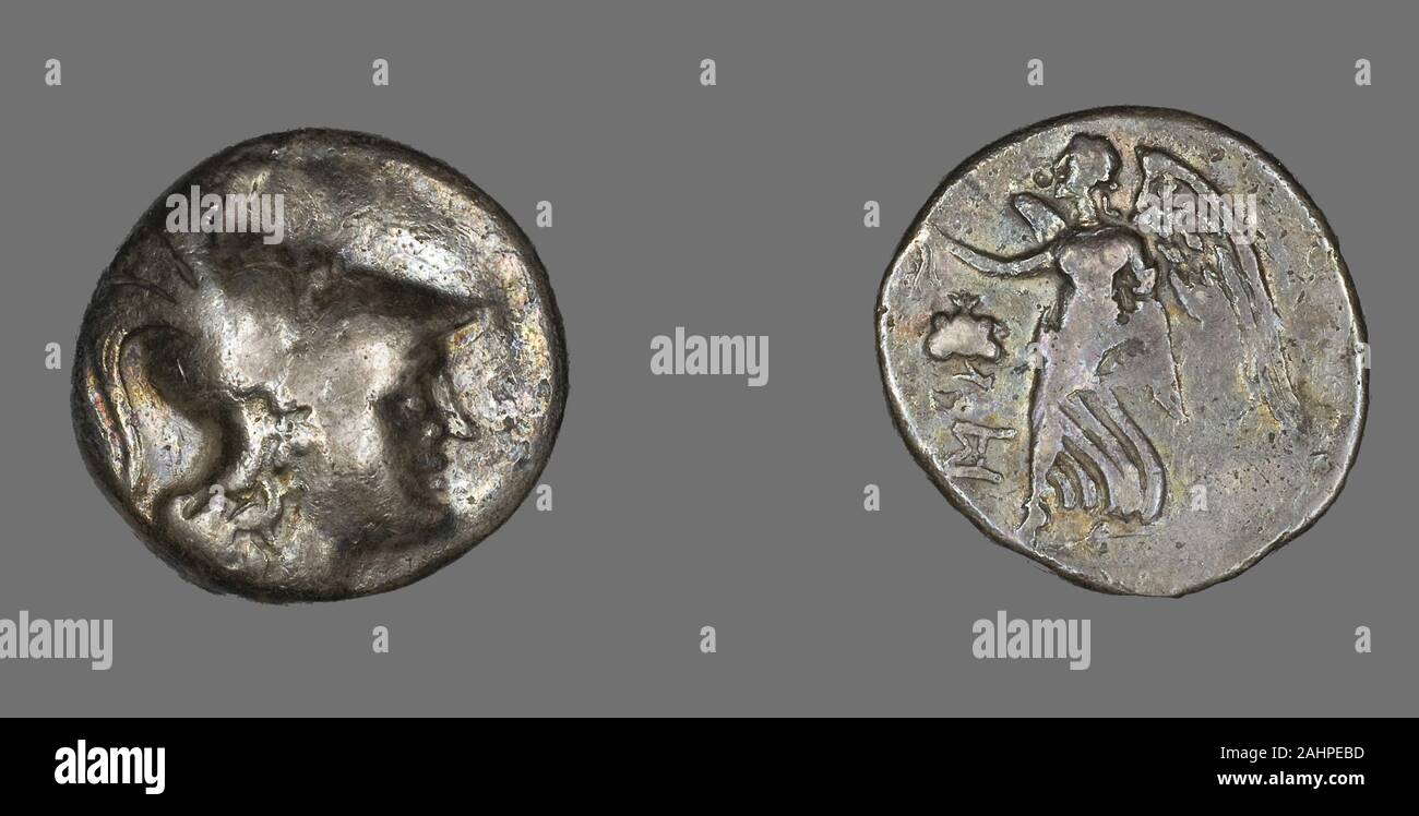 Ancient Roman. Tetradrachm (Coin) Depicting the Goddess Athena. 190 BC ...