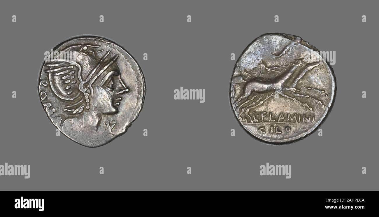 Ancient Roman. Denarius (Coin) Depicting the Goddess Roma. 109 BC–108 ...