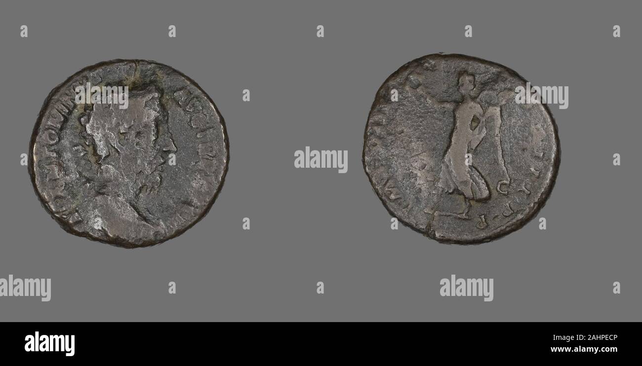 Ancient Roman. As (Coin) Portraying Emperor Marcus Aurelius. 177 AD–178 ...