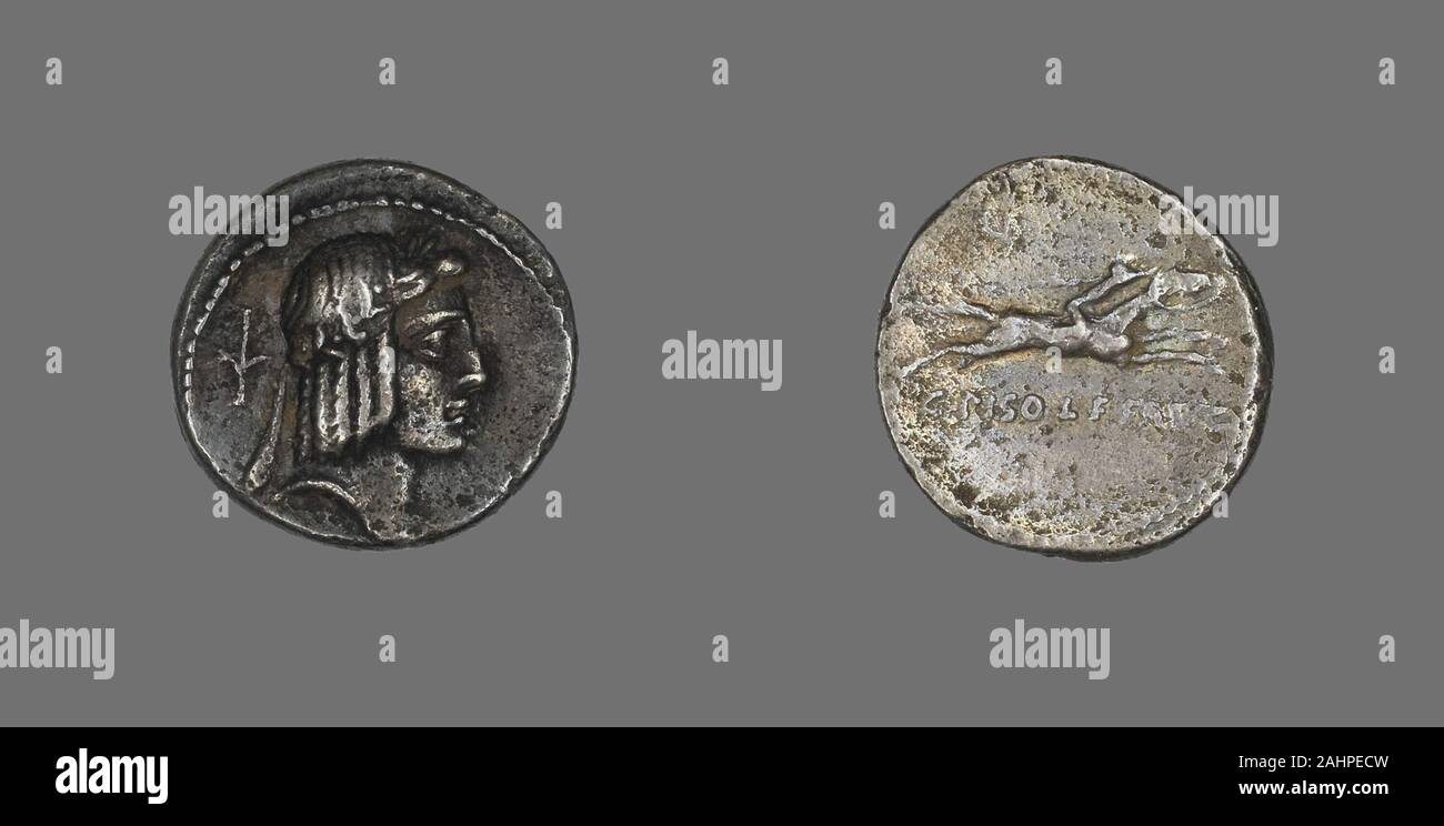 Ancient Roman. Denarius (Coin) Depicting the God Apollo. 67 BC. Roman ...
