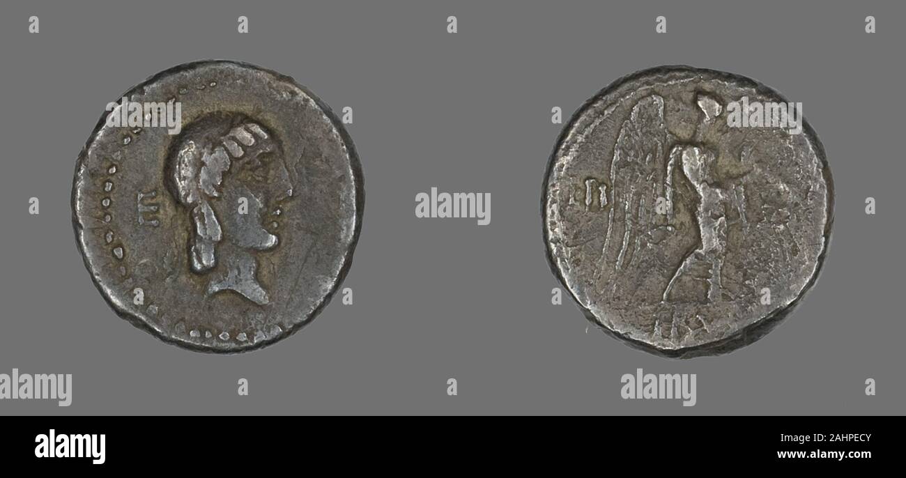 Ancient Roman. Quinarius (Coin) Depicting the God Apollo. 90 BC. Roman ...