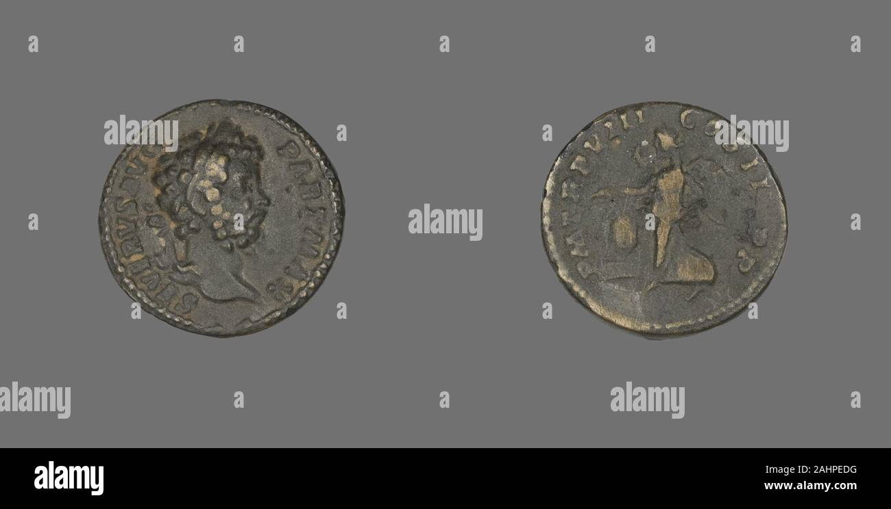 Ancient Roman. Denarius (Coin) Portraying Emperor Septimius Severus ...