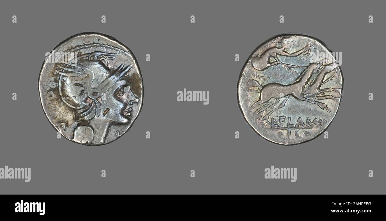 Ancient Roman. Denarius (Coin) Depicting the Goddess Roma. 109 BC–108 ...