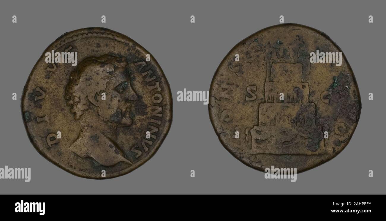 Ancient Roman. Sestertius (Coin) Portraying Emperor Antoninus Pius. 161 ...