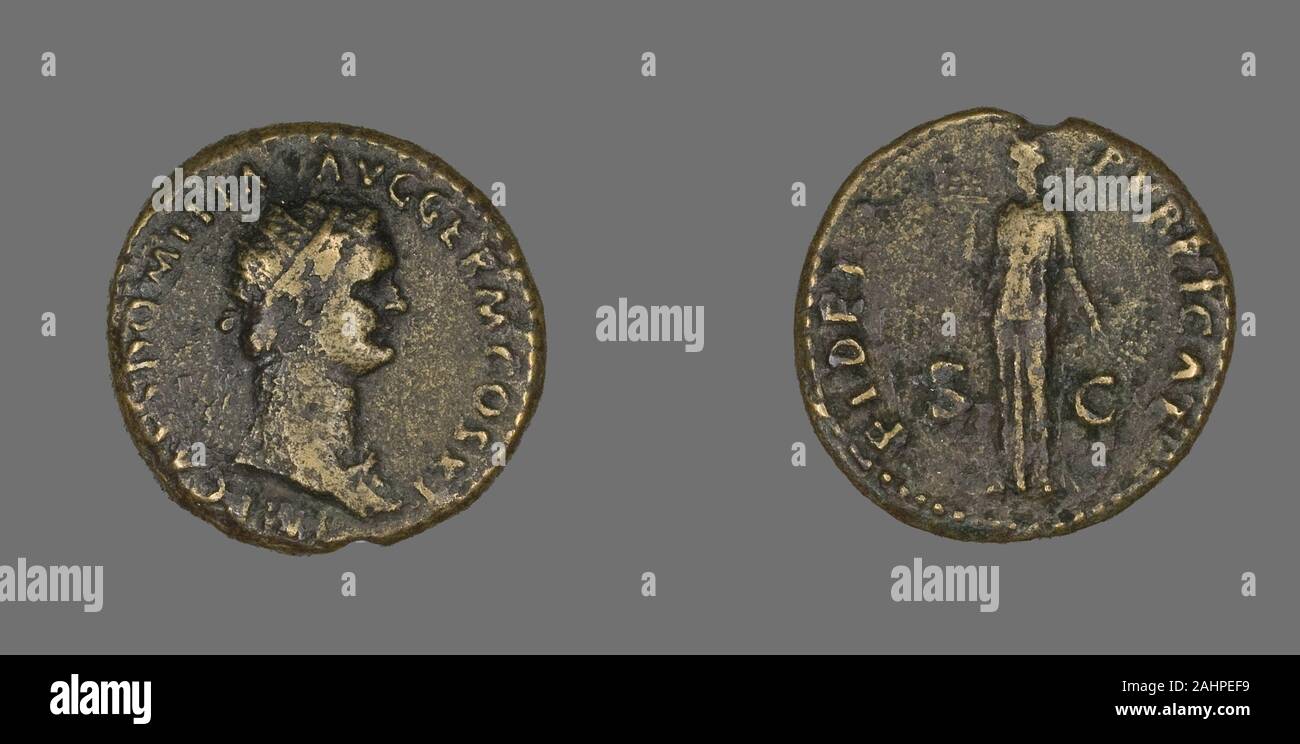 Ancient Roman. Dupondius (Coin) Portraying Emperor Domitian. 85 AD ...