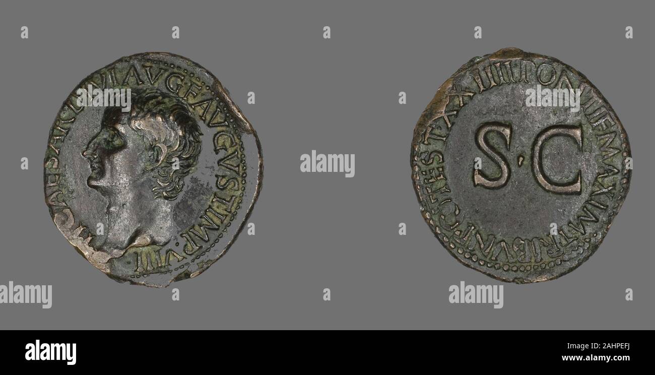 Ancient Roman. As (Coin) Portraying Emperor Tiberius. 22 AD–23 AD ...