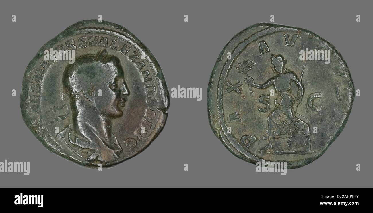 Ancient Roman. Sestertius (Coin) Portraying Emperor Severus Alexander ...