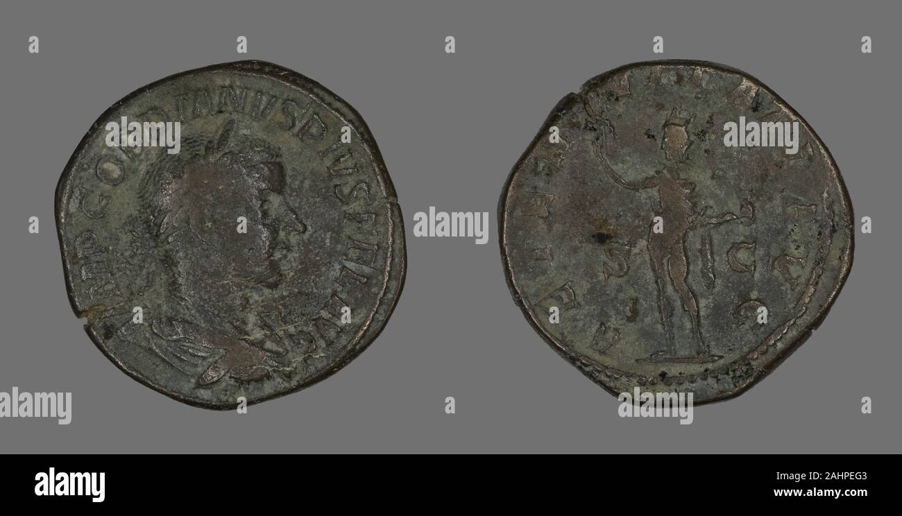 Ancient Roman. Sestertius (Coin) Portraying Emperor Gordianus. 241 AD ...