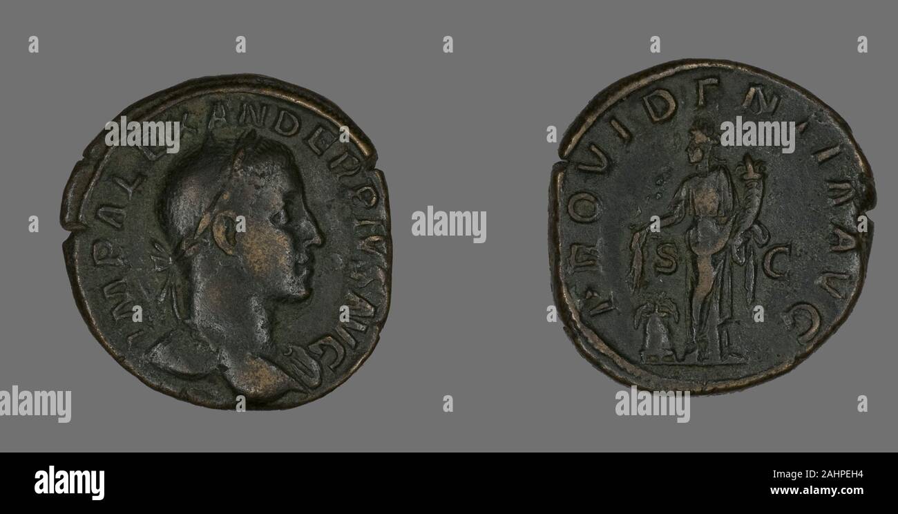 Ancient Roman. Sestertius (Coin) Portraying Emperor Severus Alexander ...