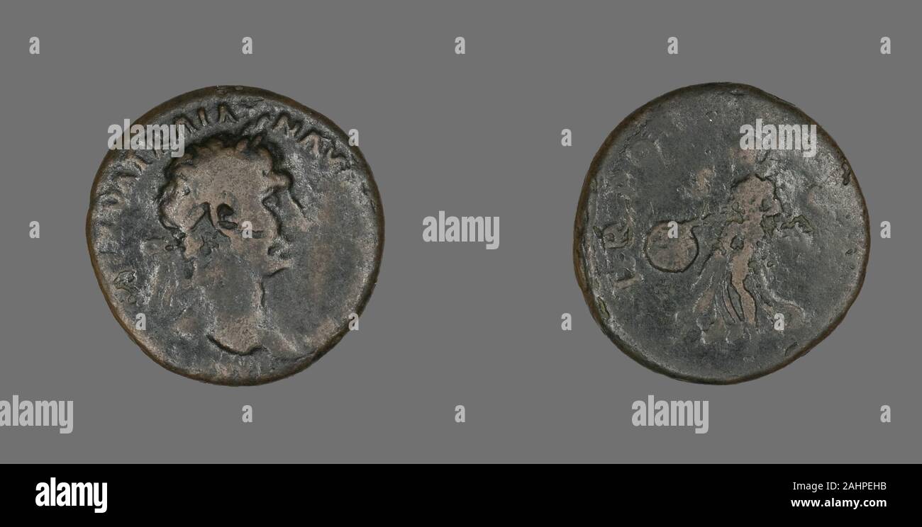 Ancient Roman. As (Coin) Portraying Emperor Trajan. 98 AD–100 AD. Roman ...