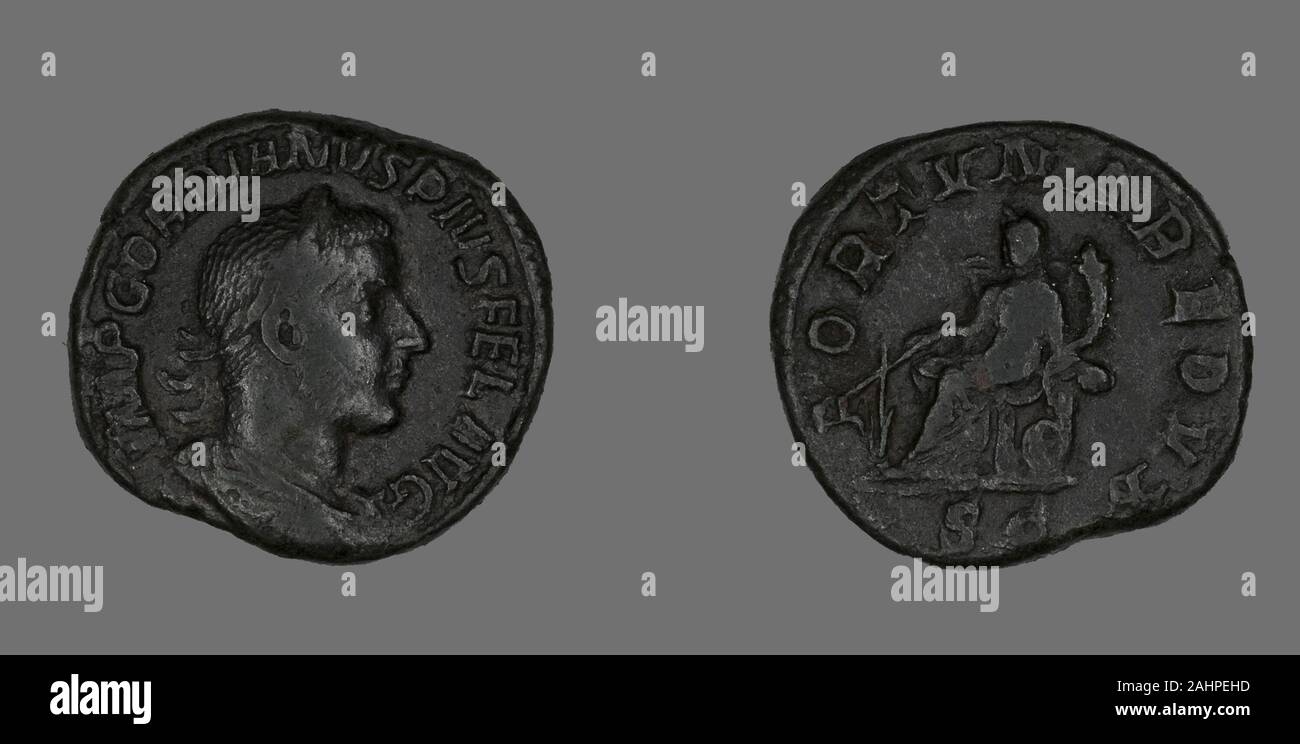 Ancient Roman. Sestertius (Coin) Portraying Emperor Gordianus. 238 AD ...