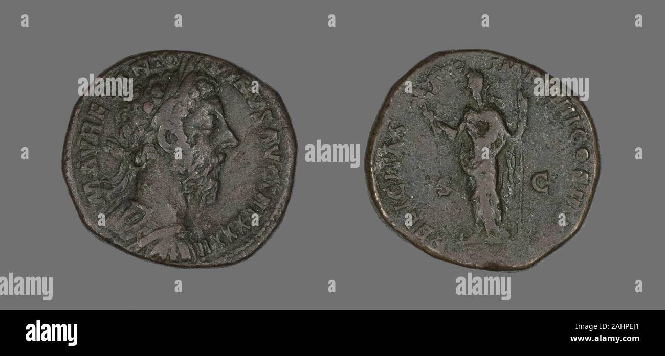 Ancient Roman. Sestertius (Coin) Portraying Emperor Antoninus Pius. 177 ...