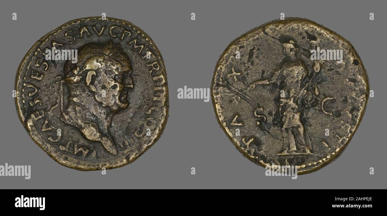 Ancient Roman. Sestertius (Coin) Portraying Emperor Vespasian. 71 AD ...