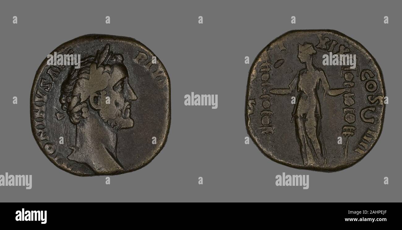 Ancient Roman. Sestertius (Coin) Portraying Emperor Antoninus Pius. 155 ...