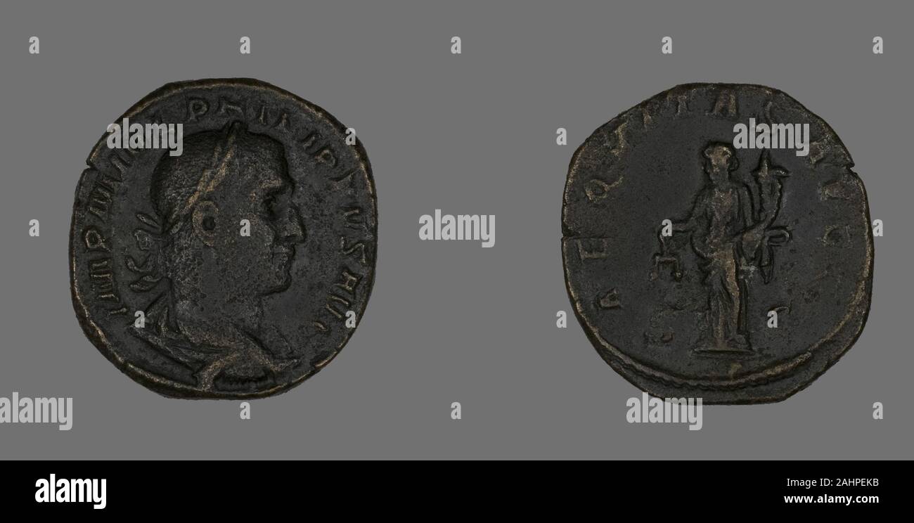Ancient Roman. Sestertius (Coin) Portraying Philip the Arab. 244 AD–249 ...