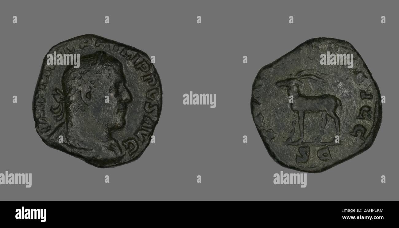 Ancient Roman. Sestertius (Coin) Portraying Philip the Arab. 248 AD ...