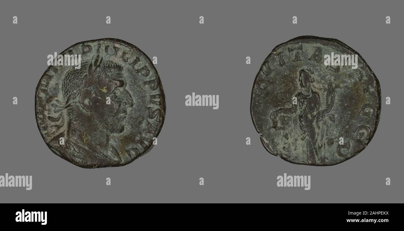 Ancient Roman. Sestertius (Coin) Portraying Philip the Arab. 244 AD–249 ...