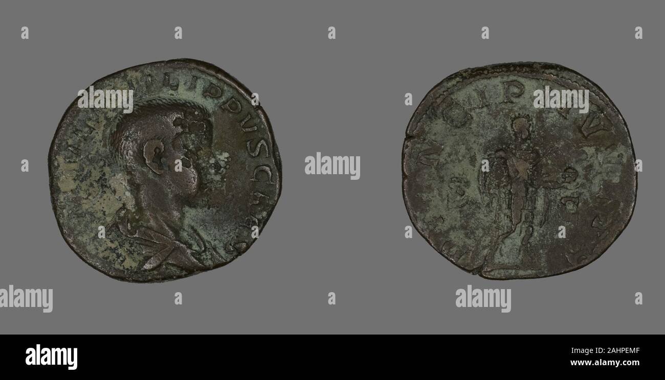 Ancient Roman. Sestertius (Coin) Portraying King Philip II. 244 AD–246 ...