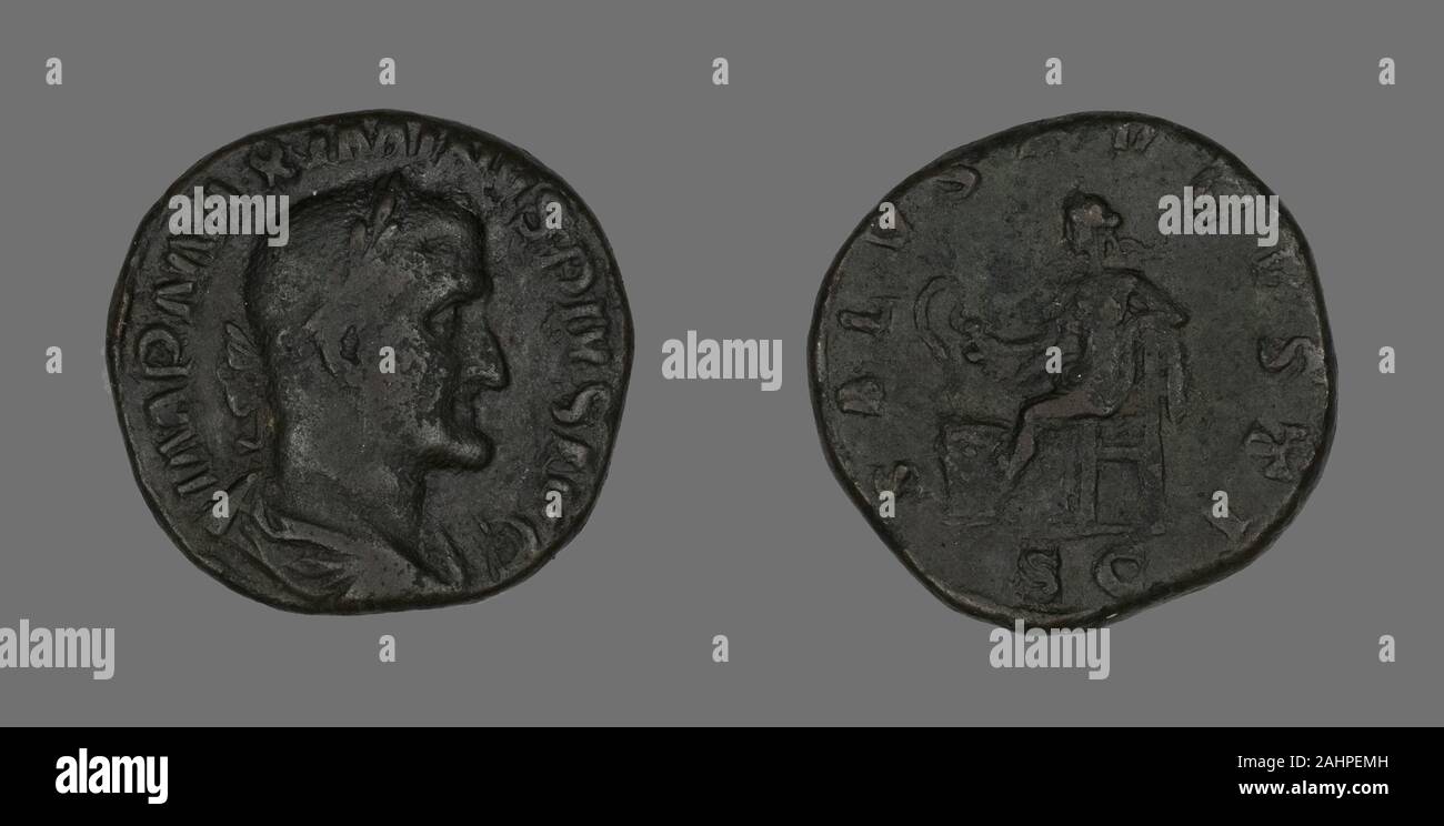 Ancient Roman. Sestertius (Coin) Portraying Emperor Maximinus. 235 AD ...