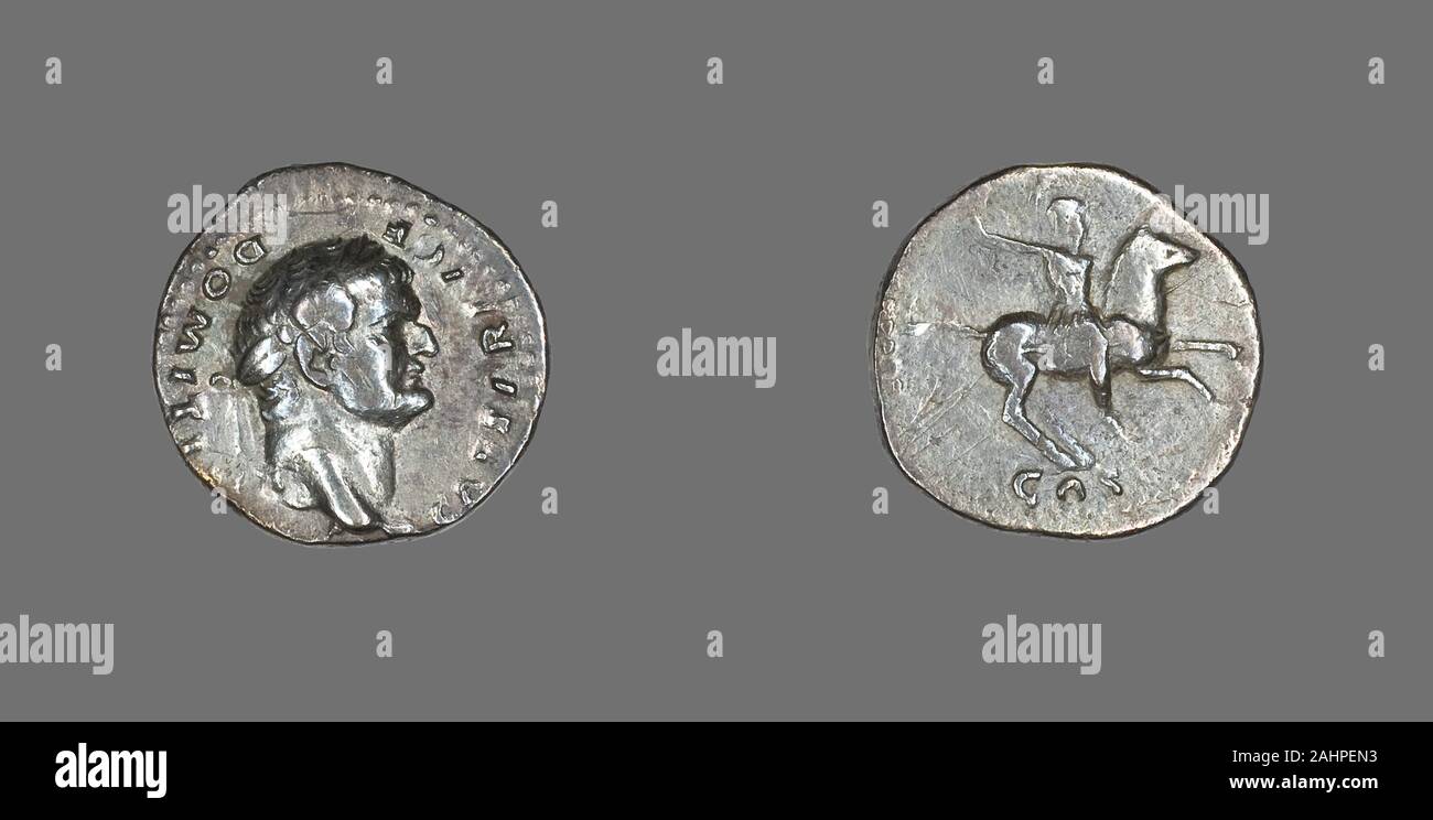 Ancient Roman. Denarius (Coin) Portraying Emperor Domitian. 77 AD–78 AD ...