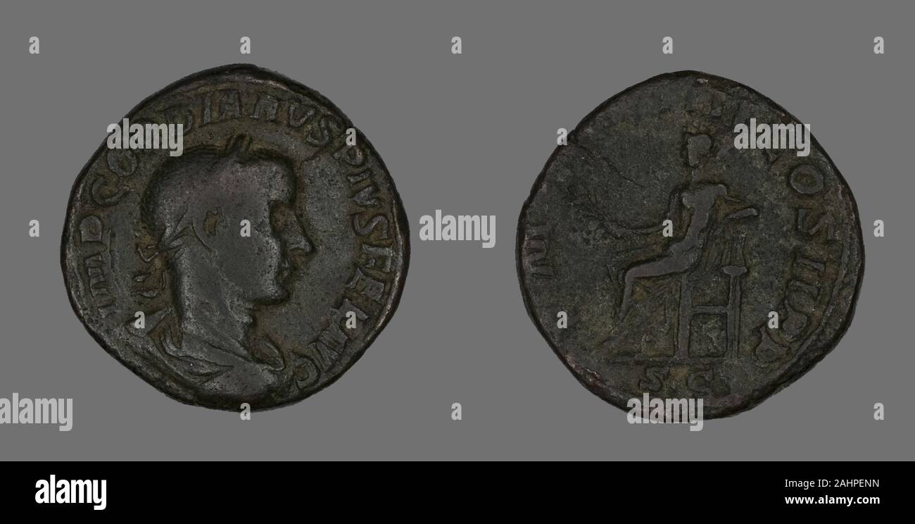 Ancient Roman. Sestertius (Coin) Portraying Emperor Gordianus. 238 AD ...