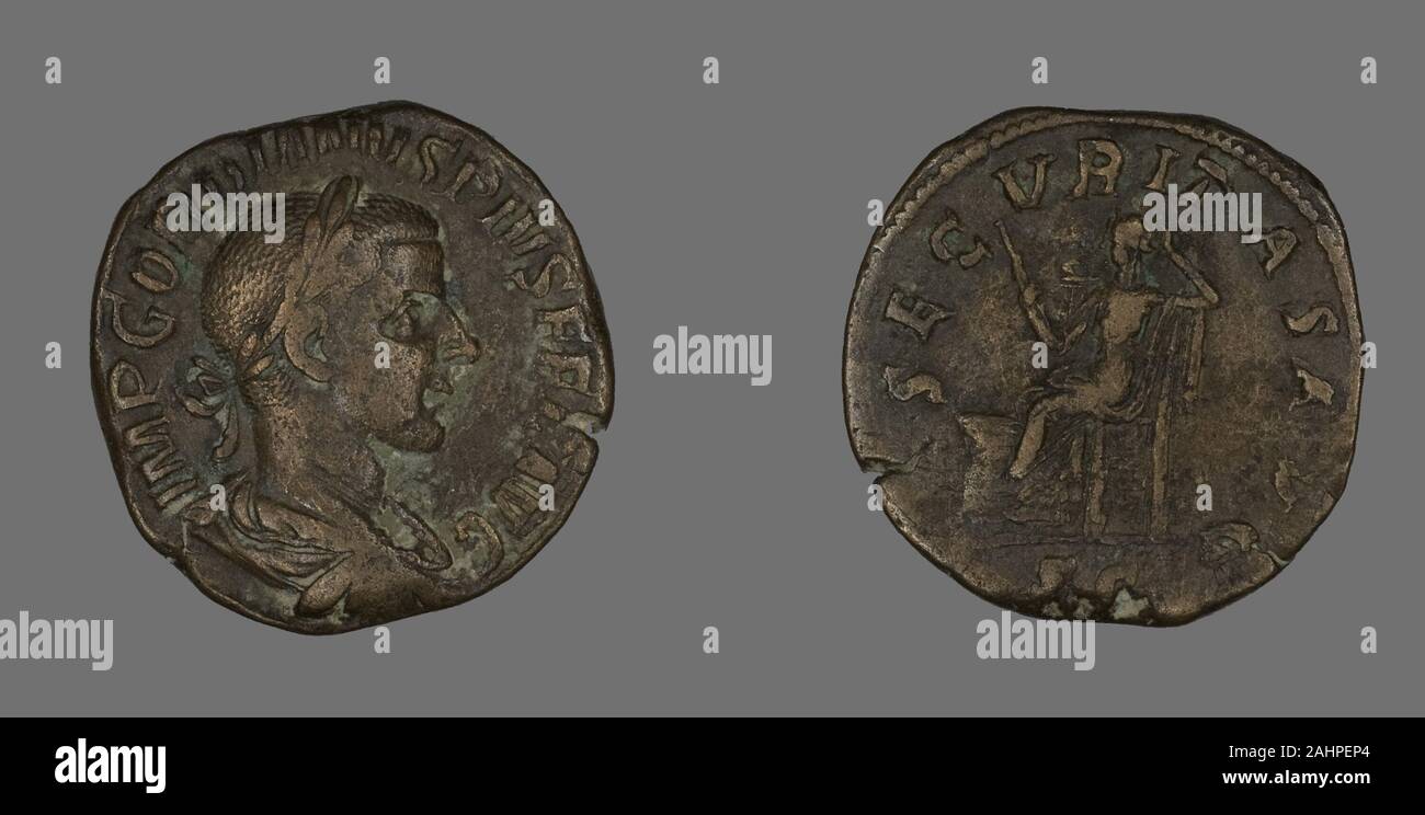 Ancient Roman. Sestertius (Coin) Portraying Emperor Gordianus. 238 AD ...