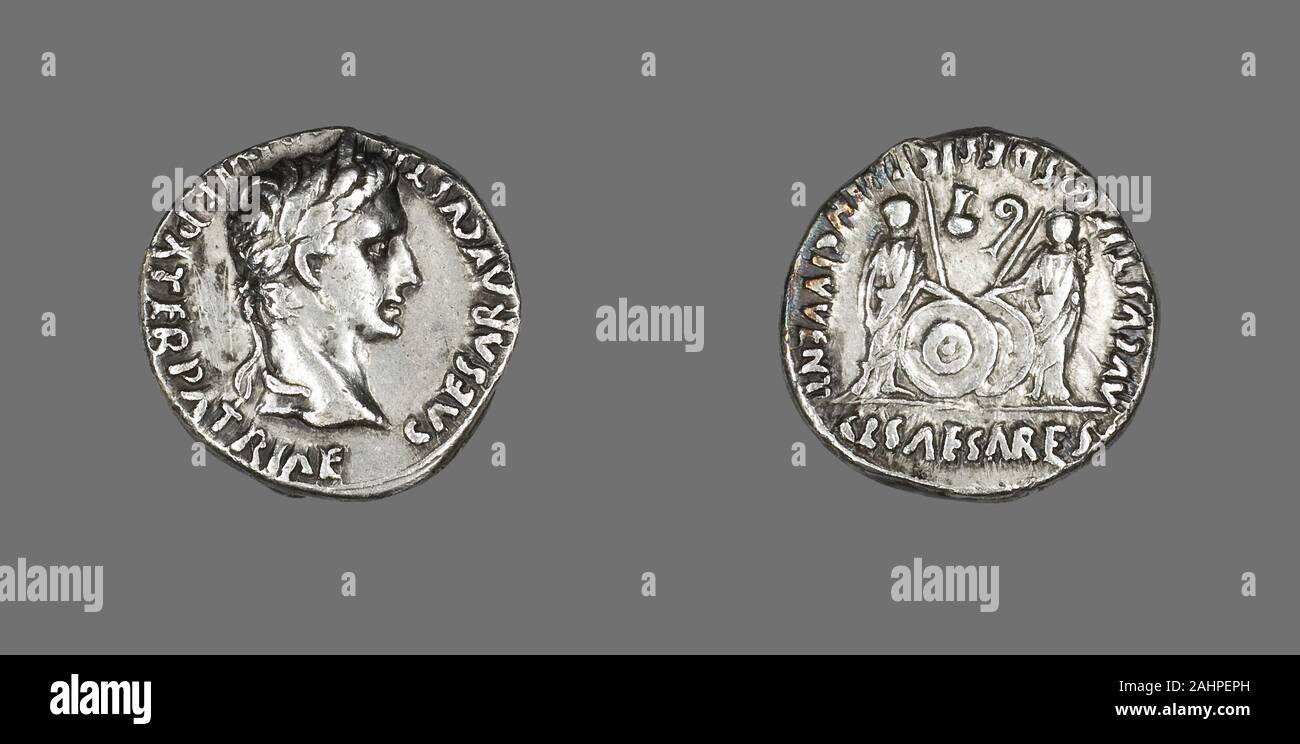 Ancient Roman. Denarius (Coin) Portraying Emperor Augustus. 2 BC–4 AD ...