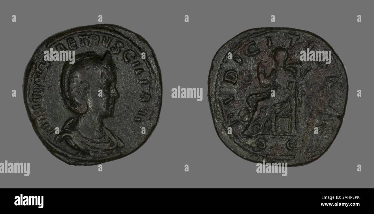 Ancient Roman. Sestertius (Coin) Portraying Empress Herennia Etruscilla ...