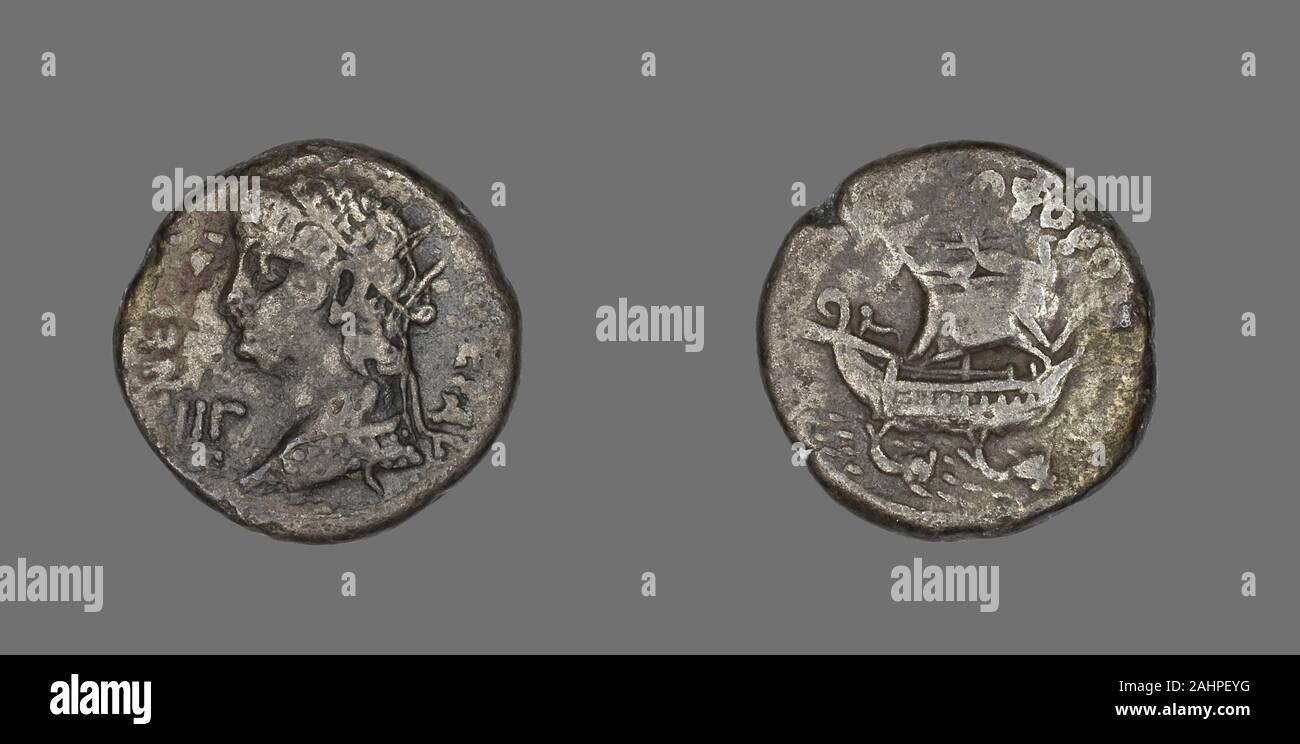 Ancient Egyptian. Coin Portraying Emperor Nero. 54 AD–68 AD. Egypt ...