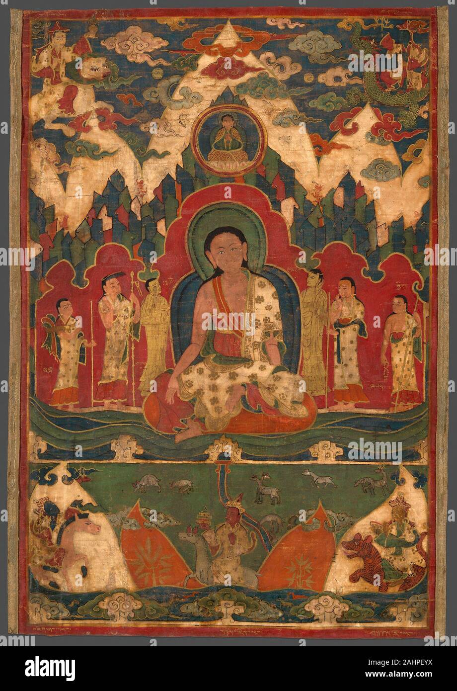 Milarepa on Mount Kailash. 1400–1500. Tibet. Pigment and gold on cotton ...