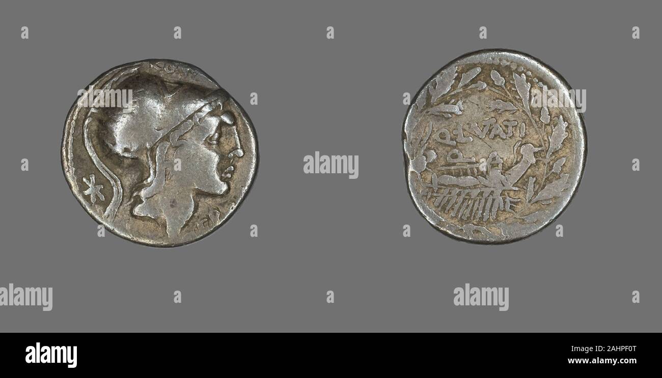 Ancient Roman. Denarius (Coin) Depicting the Goddess Roma. 109 BC–108 ...