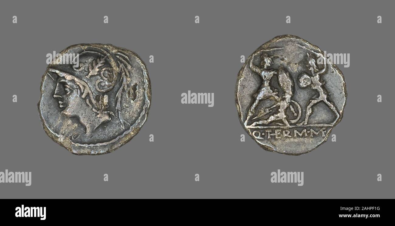 Ancient Roman. Denarius (Coin) Depicting the God Mars. 103 BC. Italy ...