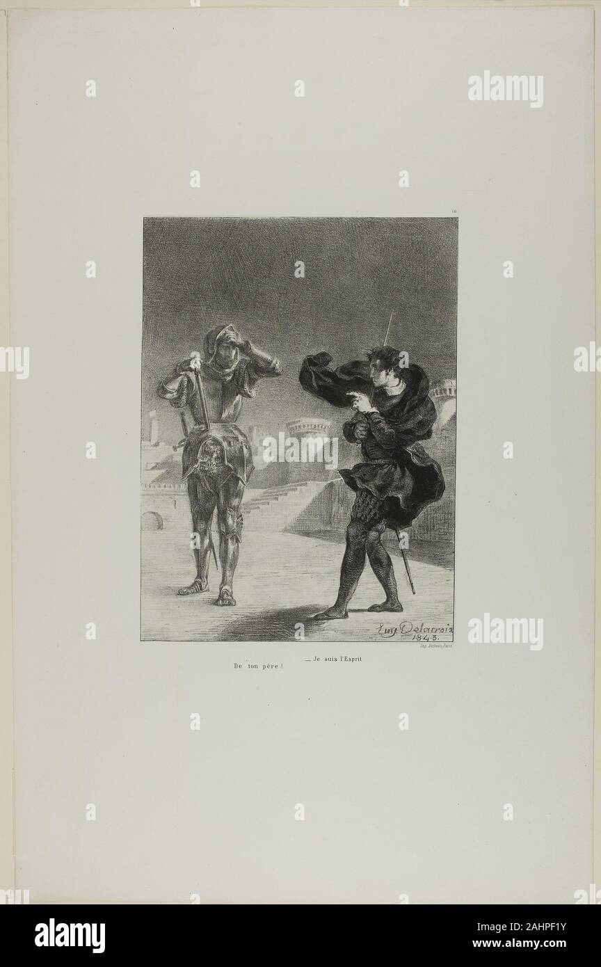Eugène Delacroix. The Ghost on the Platform, plate 3 from Hamlet. 1843. France. Lithograph in ...