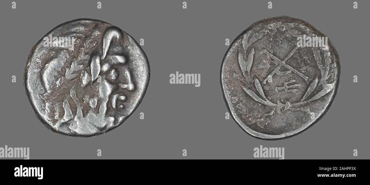 Ancient Greek. Hemidrachm (Coin) Depicting the God Zeus Amarios. 222 BC ...