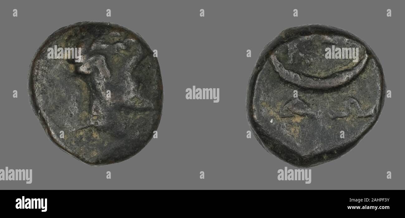 Ancient Greek. Coin Depicting the God Dionysos. 375 BC. Ancient Greece ...