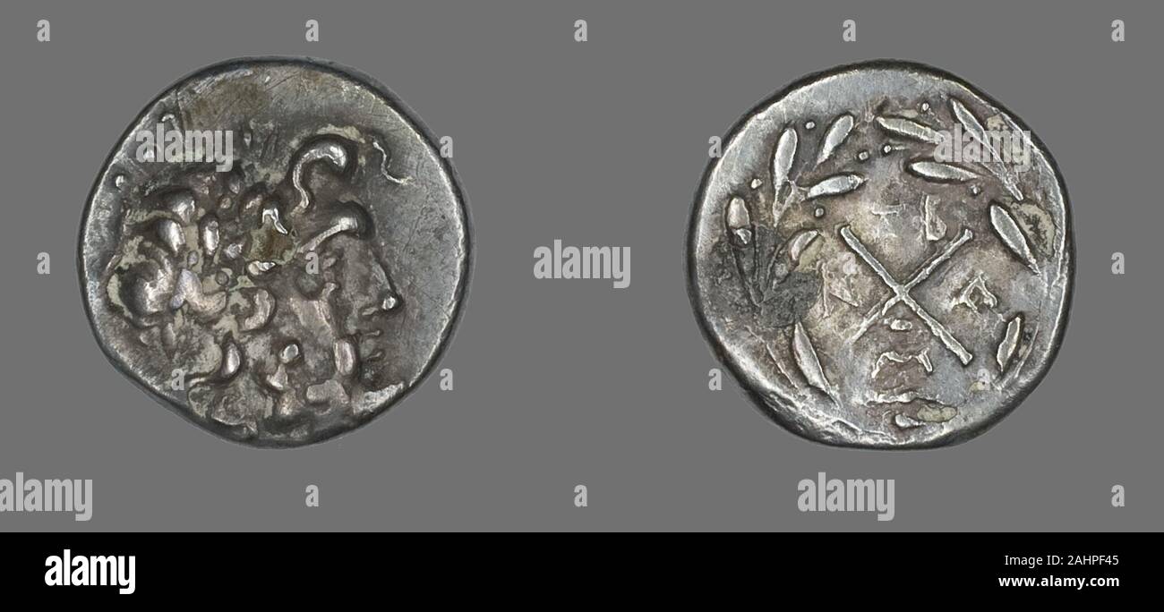 Ancient Greek. Hemidrachm (Coin) Depicting the God Zeus Amarios. 191 BC ...
