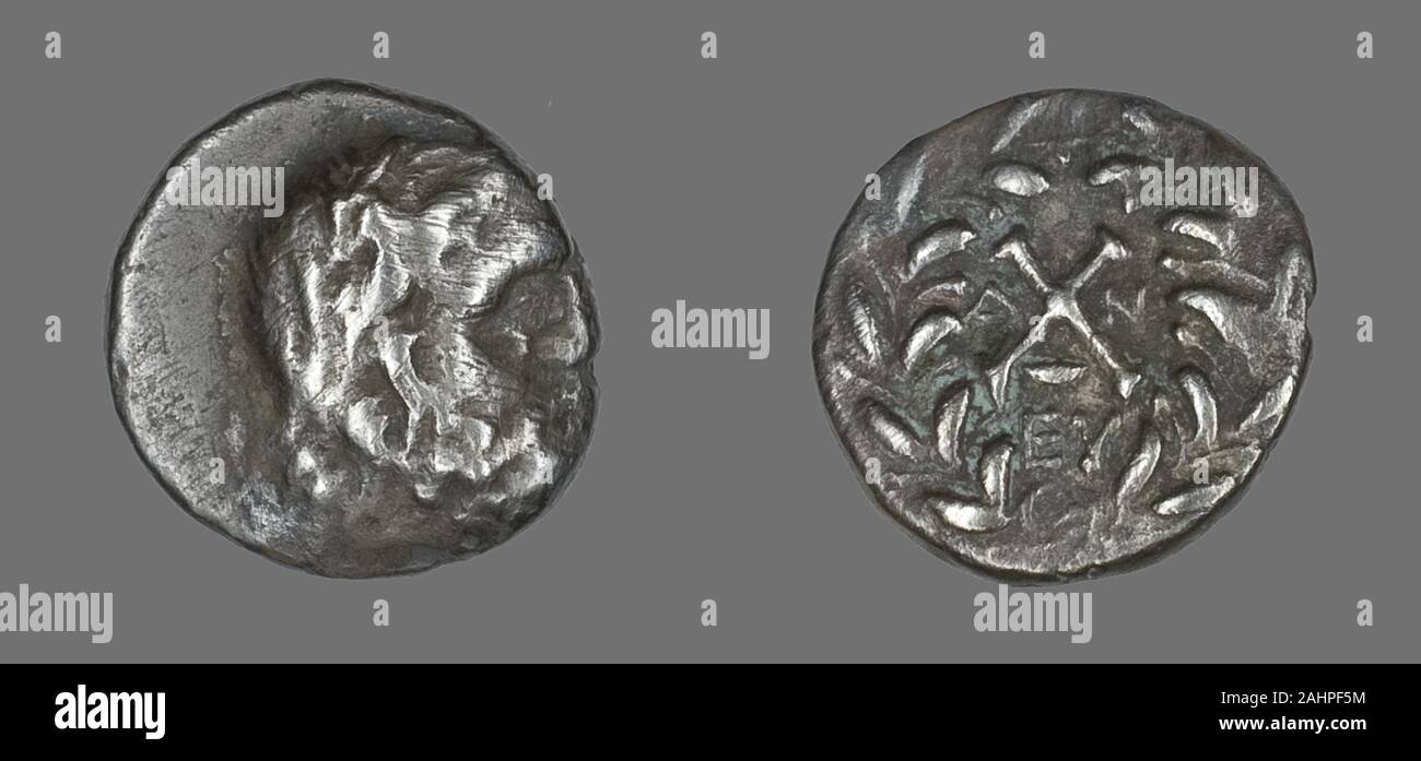 Ancient Greek. Hemidrachm (Coin) Depicting the God Zeus Amarios. 222 BC ...