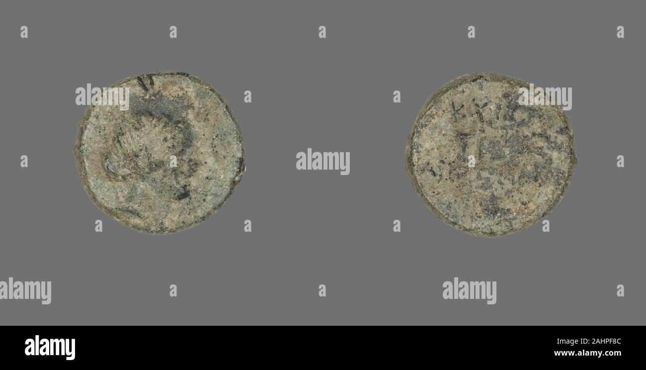 Ancient Greek. Coin Depicting the Amazon Cyme. 250 BC. Ancient Greece ...